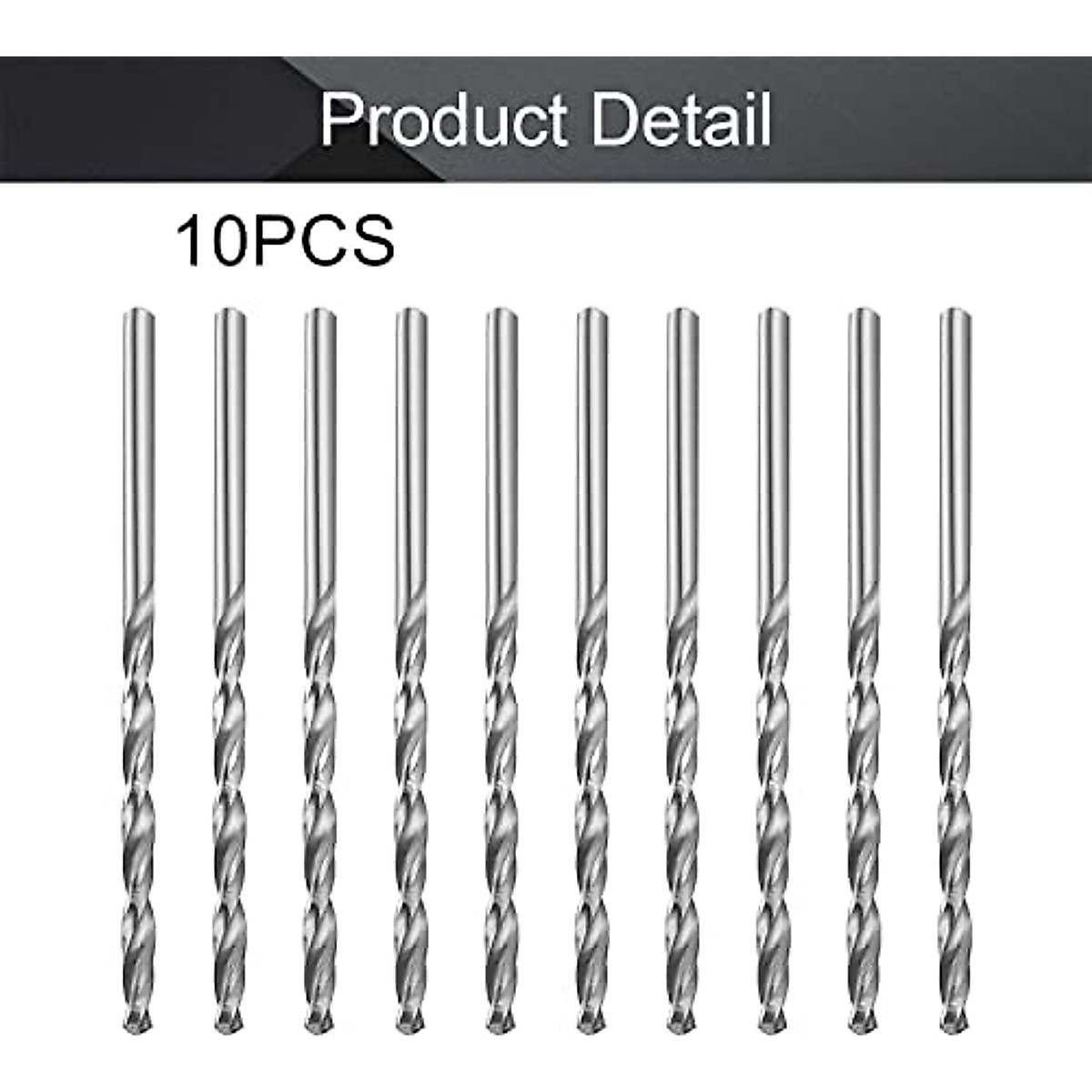Utoolmart High Speed Steel Straight Shank 2.6mm Diameter Drilling Twist Drill Spiral Drill Bits Set Power Tool 10Pcs