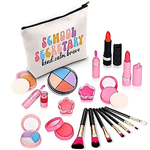 ZJXHPO Administrative Assistant Cosmetic Bag School Secretary Kind Calm Brave Makeup Bag With Zipper School Secretary Pencil Case School Secretary Thank You Gift (School Secretary Kind)