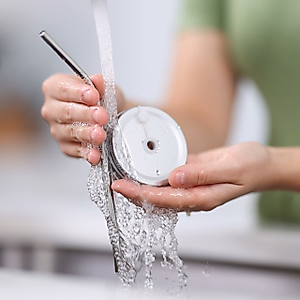 Home Suave Mason Jar Mugs with Handle, Regular Mouth Colorful Lids with 2 Reusable Stainless Steel Straw, Set of 2 (Silver), Kitchen GLASS 16 oz Jars,Refreshing Ice Cold Drink & Dishwasher Safe