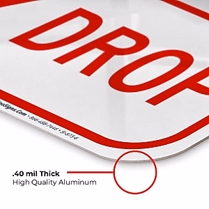 Sigo Signs, Key Drop Sign, 6x12 Inches, Rust Free .040 Aluminum, Fade Resistant, Made in USA