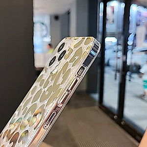 Jmltech for iPhone 13 Pro Max Case Leopard Girly Women Cute Clear Slim Glitter Cheetah Floral Hybrid Silicone Bumper Hard Back Shockproof Phone Case for iPhone 13 Pro Max (Leopard)