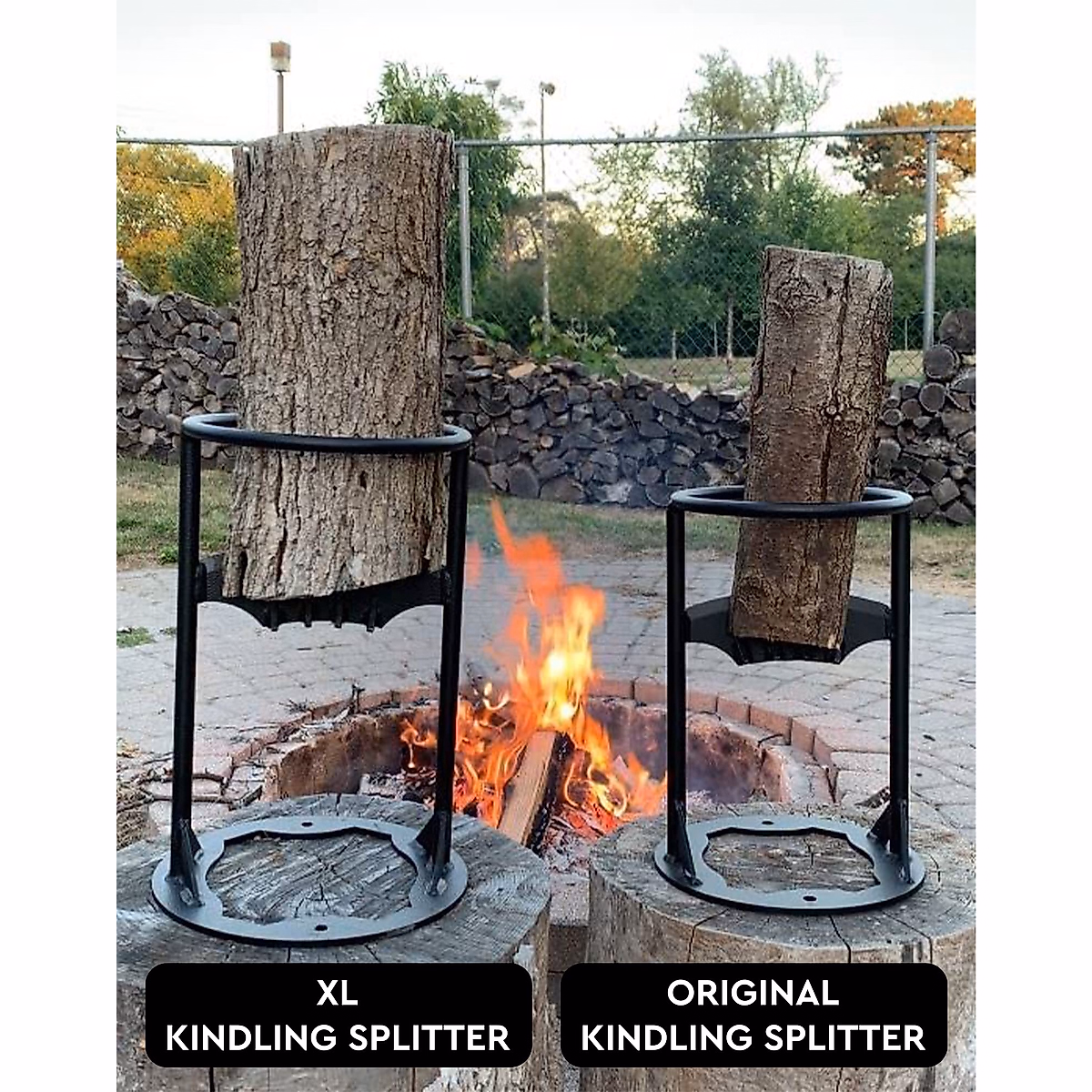 Blue Home XL Kindling Splitter — with 5.5 Lbs Sledge Hammer — Easy Portability — Manual Log Splitter (XL Kindling Splitter)