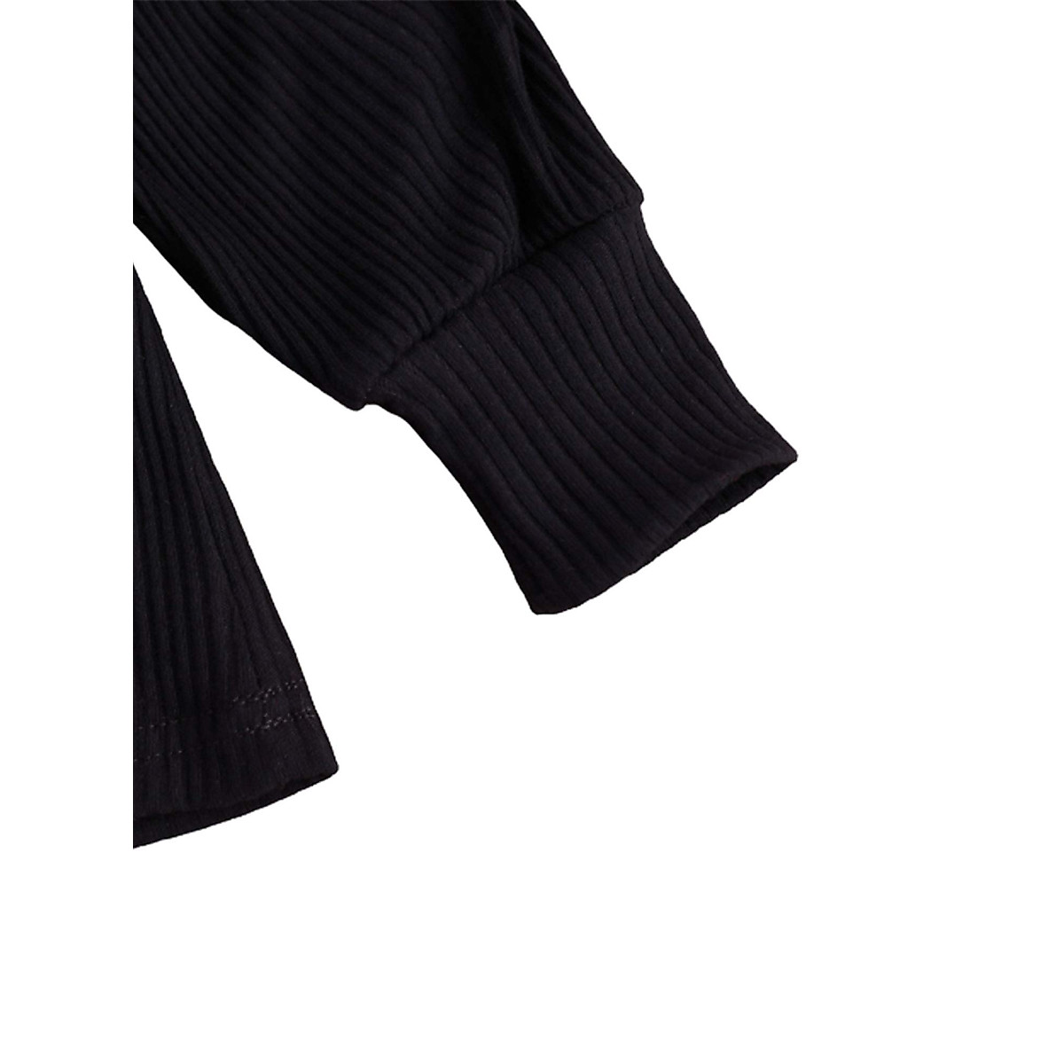 Sasaerucure Kids Toddler Baby Girl Outfit Knitted Long Puff Sleeve Sweater Tops with Houndstooth Skirt 2pcs Winter Spring Clothes Set (Black, 6-7 Years)