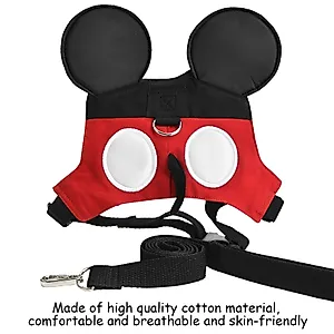 Toddler Leash & Harness, Yimidear Child Anti Lost Leash Baby Cute Safety Harness Belt Strap Hold Kids Close While Walking for Boys and Girls(Red)