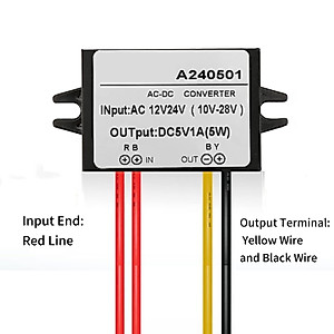 Waterproof Voltage Power AC 12V 24V to 5V DC Buck Converter Voltage Regulator Power Module for Car Step Down Converter (1A)