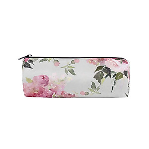 Watercolor Florals Pencil Case Office Pencil Holder Pouch Bag Pen Pencil Stationery Cosmetic Bag
