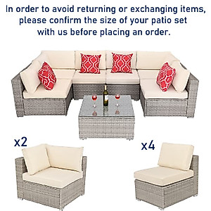 Furnivilla 14-Piece Patio Furniture Conversation Sets Cushion Covers Patio Sets Cushion Covers Replacement for 7-Piece Outdoor Furniture Set (Beige)