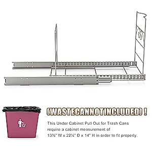 Eazy2hD Pull Out Under Cabinet, Cabinet Trash Can Pull Out Kit , Kitchen Trash Garbage Can & Bin for Under Counter Cabinet, Rquires a 13”W X 23”D Cabinet Opening,Trash Can Not Included