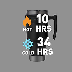 TOURIT 40 oz Tumbler with Handle and Straw, 3 in 1 Sip-All-Way Lid Insulated Tumblers, Reusable Stainless Steel Water Bottle for Keep Cold 34Hs or Hot 10Hs, Gifts for Women Men, Black