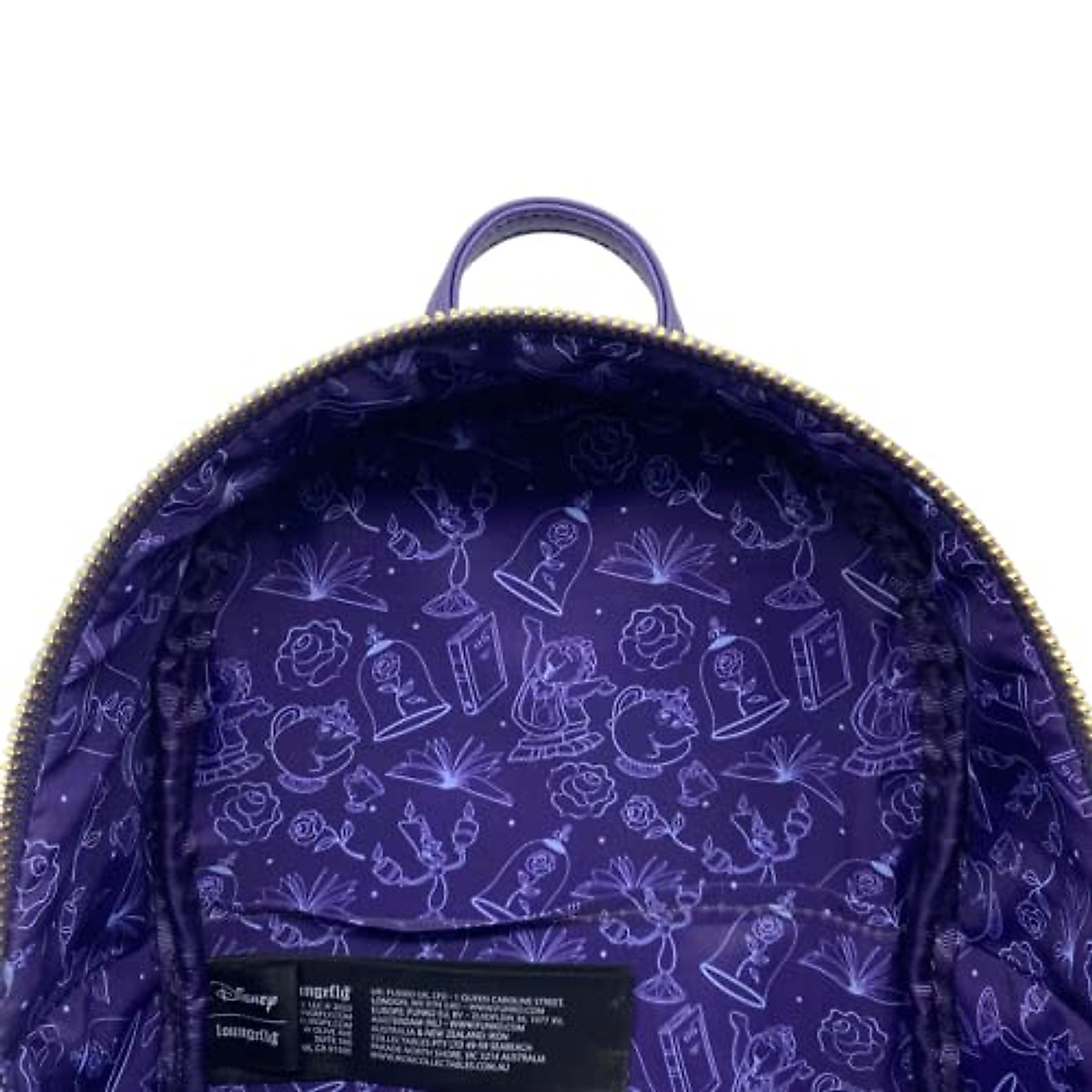 Loungefly Beauty and the beast Scene Triple Pocket Double Strap Shoulder Bag