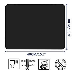 Gartful 2 Pack Silicone Crafting Mats, 15.7" x 11.8" Silicone Mat for Crafts, Large Heat Resistant Sheet for Jewelry Casting, Epoxy Resin, Painting, Counter Table Protector, Placemat, Nonstick, Black