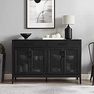 Crosley Furniture Milo Modern Sideboard Buffet Cabinet with Storage Cabinets and Drawers, Kitchen, Dining, Black
