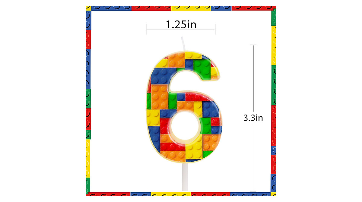 Building Blocks Birthday Cake Candle - Perfect for Kids