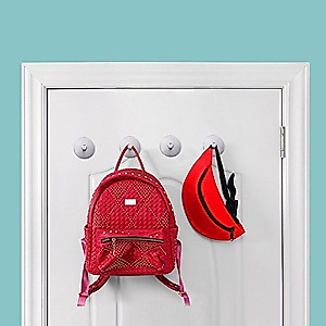 TENSKY Adhesive Bath Towel Hook Stainless Steel Robe Hook and Self Sitck On Wall Single Coat Hook Heavy Duty Brushed Finish Round Base 4 Pieces