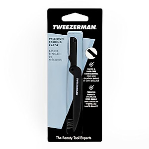 Tweezerman Precision Folding Brow Razor - Eyebrow Razor for Women and Men