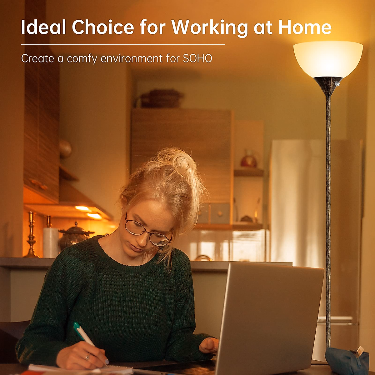 BoostArea Floor Lamp, 70.1” Tall Lamp, 9W LED Rustic Bronze Finish Floor Lamp, Energy Saving, 3000K Warm White, Eye-Caring, Torchiere Floor Lamps for Living Room, Bedroom, Office