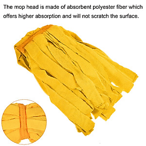 MECCANIXITY Commercial Mop Heads Replacement 35x16cm Polyester Fiber for Wet/Dry Mop Floor Cleaning Pads, Yellow