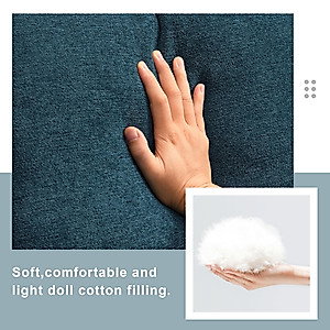 Ucloveria Chenille Modular Sectional, U Shaped Couch with Adjustable Armrests and Backrests,6 Reversible Sofa Bed with Storage Seats for Living Room, Apartment,Blue, Blue-109