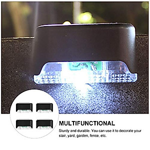 Cabilock Solar Led Lantern 4pcs Led Solar Lights for Fence Solar Powered Steps Light Outdoor Led Lamp Decks Walkway Patio Stair Garden Rail Backyard Fences Post Lamp Wall Sconces Lamp