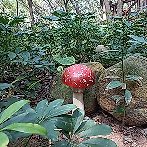 ORIGARDEN Mushroom Decor Outdoor Garden Statue - Garden Gnome's Favorite Garden Decoration Patio Decor (11.8", Red)