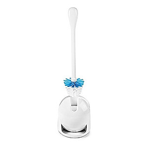 OXO Good Grips Compact Toilet Brush & Canister, White, 6" x 4-3/4" x 17-1/4" h