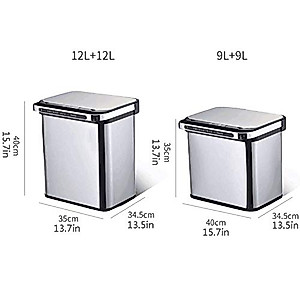 CXDTBH Garbage Sorting Trash Can Household Smart Trash Can with Lid Stainless Steel Kitchen Motion Induction Trash Can Trash Can for Bedroom (Size : 9l)