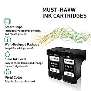 batuto Remanufactured Inkjet Replacement for Canon PG-245XL CL-246XL 245 246 XL (1 Black, 1 Tri-Color) for Pixma MX492 MX490 MG2520 MG2920 MG2420 MG2522 MG2922 MG2525 MG3022 MG3020 IP2820