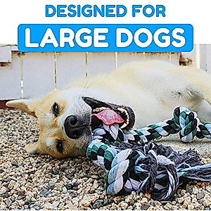 Giant Dog Rope Toys for Extra Large Dogs - 42 Inch, 6 Knot Tough Rope Chew Toys for Large Dogs - Benefits Non-Profit Animal Rescue - Indestructible Dog Toy for Aggressive Chewers and Large Dog Breeds