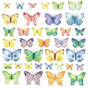 Kath and Cath Butterfly Wall Stickers Butterfly Wall Decals Wall Decor Removable for Girls Kids Nursery Bedroom Living Room