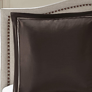 Madison Park Essentials Delaney 24-Piece Room In A Bag Comforter Set-Satin Jacquard, All Season Luxury Bedding, Sheets, decorative pillows and Curtains, Valance, Cal King(104"x92"), Medallion Red