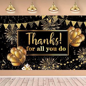 LOONELO Thanks for All You Do Backdrop Banner with 70.8"X43.3", Thank You Party Background Photography Photo Studio Props for Congrats Grad National Nurses Day Happy Retirement Party Decorations