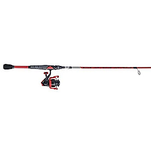 Abu Garcia 6’6” Max X Fishing Rod and Reel Spinning Combo, 3 +1 Ball Bearings with Lightweight Graphite Body & Rotor, Rocket Line Management System, Red, 30 - 6'6" - Medium - 1pc
