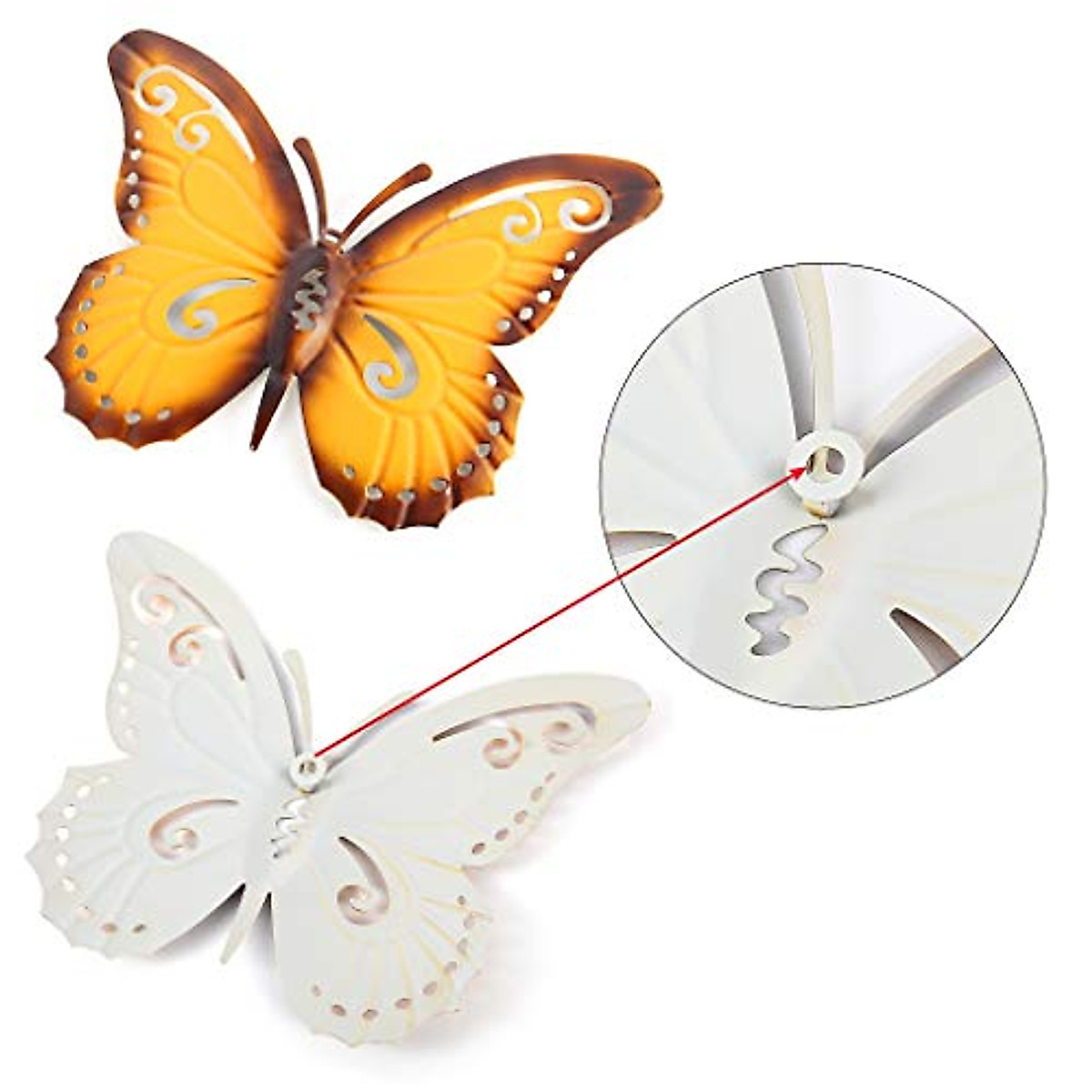 MDLUU 3 Pcs Butterfly Wall Art, 3D Butterfly Metal Wall Sculpture, Indoor Outdoor Hanging Decor for Home, Restaurant, Garden, Yard