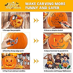 Pumpkin-Carving-Kit,Halloween-Decorations-Pumpkin-Carving-Tools with Stencils for Kids Adults Family DIY,11PCS Heavy Duty Stainless Steel Pumpkin Carving Set Carver Tool Outdoor Gifts for Halloween