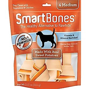 SmartBones Sweet Potato Dog Chew, Medium, 4 pieces/pack