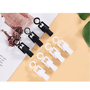 40 PCS Super Strong Plastic Swivel Hooks Clip, 720°Swivel Hanging Hooks Home Swivel Laundry Clips Curtain Clips Clothes Pins for Storaging ClothesHat, 4.13 Inches (Black+White)