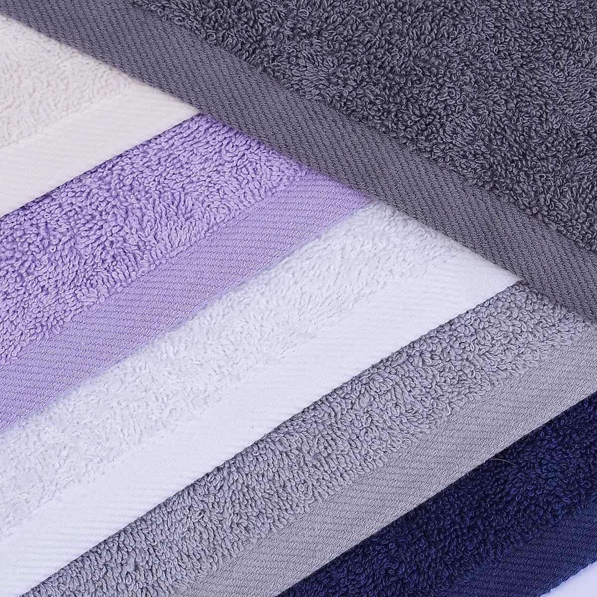 White Classic Wealuxe Cotton Washcloths - Soft Absorbent Bathroom Face Towels - 12x12 Inch - Multi - 24 Pack