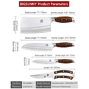 MSY BIGSUNNY 8" Bread Knife Serrated Kitchen Knife of German Steel – Ergonomic Handle – Razor Sharp Blade for Slicing Breads Cakes and Large Fruits