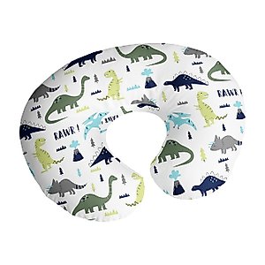 Sweet Jojo Designs Mod Dino Nursing Pillow Cover Breastfeeding Pillowcase for Newborn Infant Bottle or Breast Feeding (Pillow NOT Included) - Blue Green and Grey Modern Dinosaur
