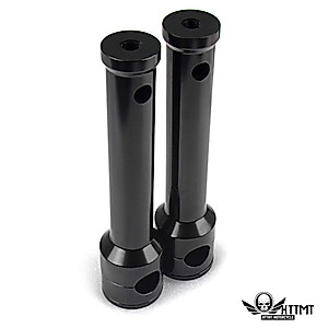 HongK- Smooth Black Straight 8" Rise 1" 25mm Mount Handlebar Risers Compatible With Harley Round Smooth Riser Caps