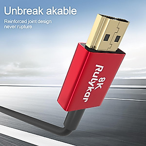 Rulykar Thin 8K HDMI 2.1 Cable 6.6FT/2M, Ultra High Speed 48Gbps, Ultra Thin HDMI 2.1 Φ3.6mm Cord,8K@60Hz, Dynamic HDR, eARC, Compatible with PS5, Xbox One, NS, GH5S, 8KUHD TV…