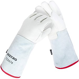BEETRO -292℉— -418℉/-180℃— -250℃ or Above Antifreeze Gloves for Dry Ice Handling Liquid Nitrogen Low Temperature Resistant Sponge Inner 14 Inch