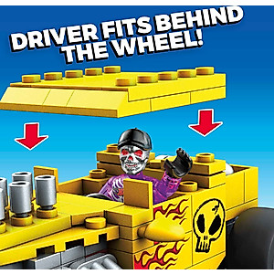 MEGA Hot Wheels Bone Shaker Racecar Building Set with 111 Pieces with Micro Figure Driver Figure, Toy Gift Set for Ages 5 and Up