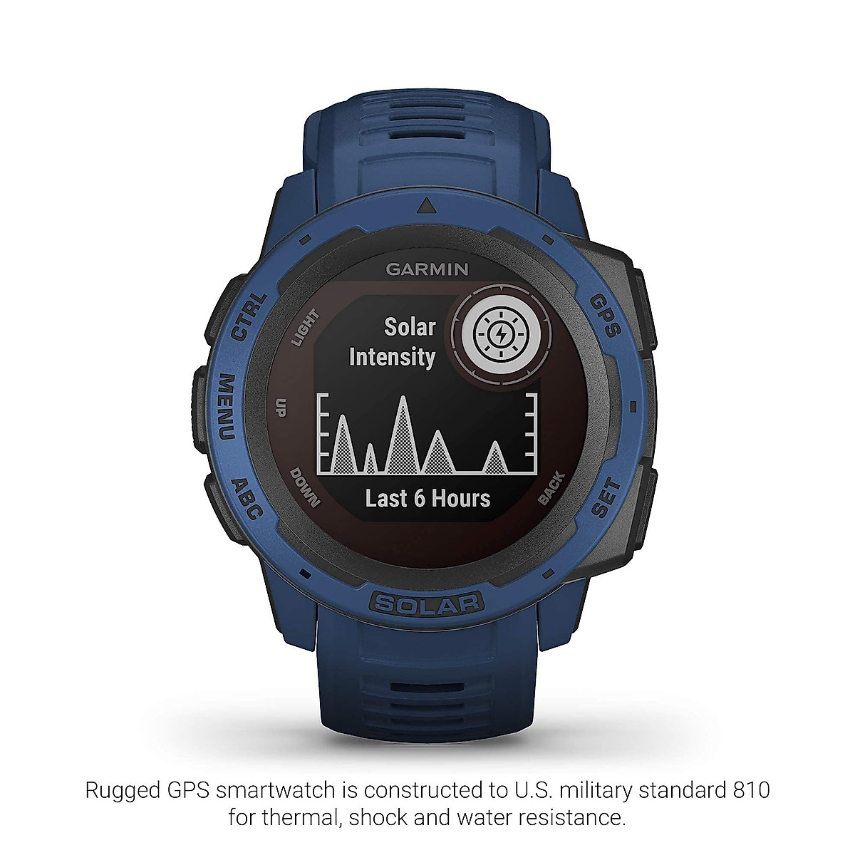 Garmin - Instinct Solar Rugged GPS Smartwatch 45mm - Tidal Blue (Renewed)