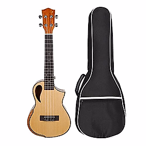 LMMDDP 23-inch Ukulele Wood Panel Cutaway Arm Guard Wood Color Ukulele Full Sound Stringed Musical Instrument