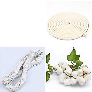 1/4 Inch Natural Cotton Rope, White Craft Rope Clothesline, Used for DIY Rope Baskets, Handicrafts, Candle Wicks, etc, 6MM, 39 Feet.