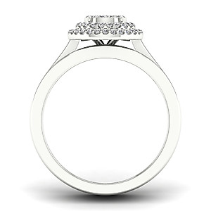 DZON Sterling Silver 1/3ct TDW Diamond Cluster BridalSet for Women(I-J, I2)