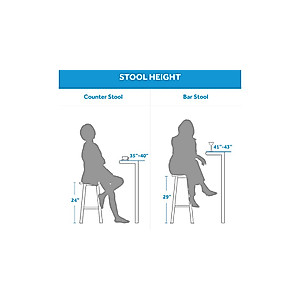 WO Home Furniture Saddle Stool 24"-Inch Adirondack HDPE Backless Patio Kitchen Counter Stool Seat (Dark Brown)