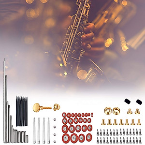 GU GU 1 Set Alto Sax Repair Parts Screws + 25pcs Sax Pads + Blanket column