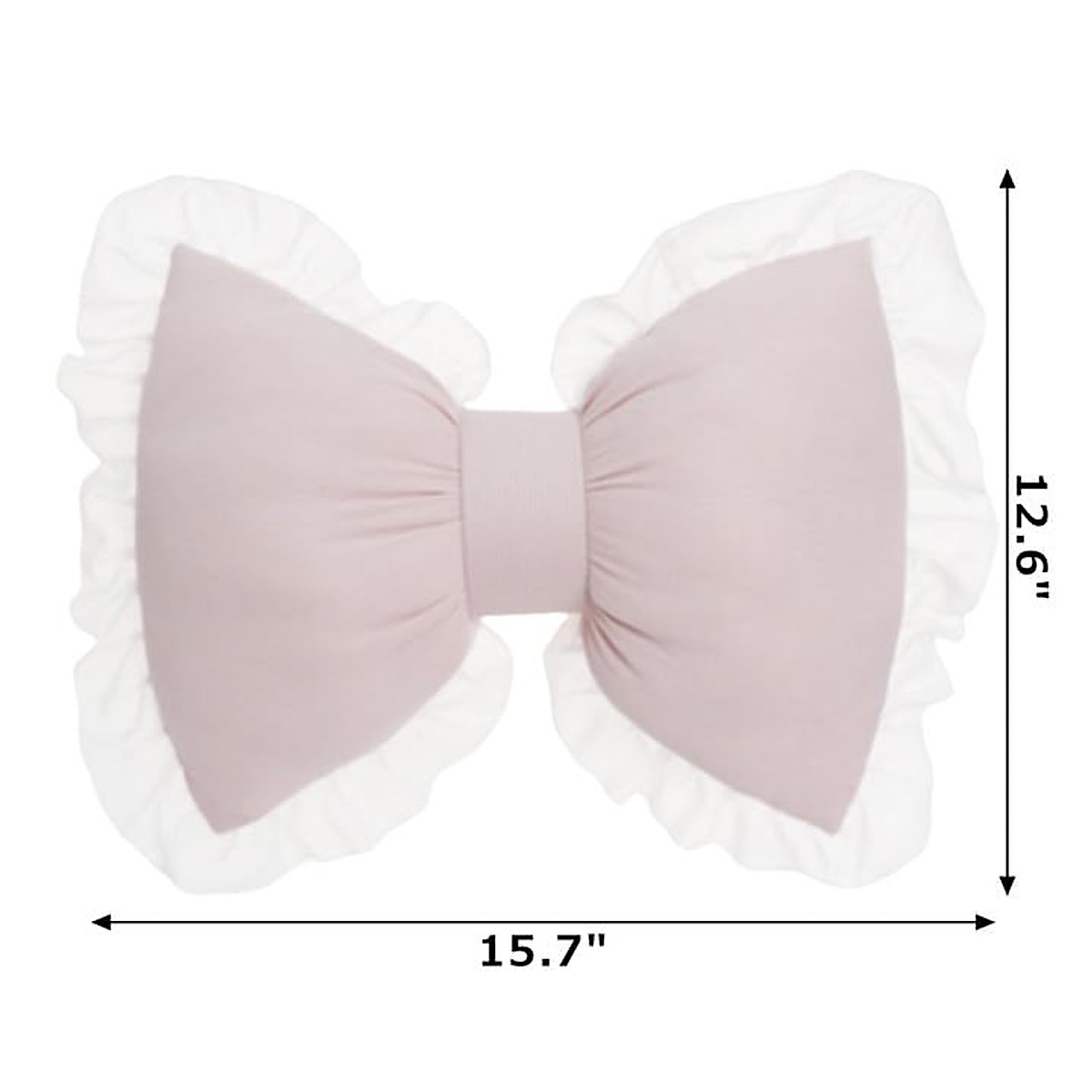 WLLYXUS Cute Bow Shaped Pillows Bow Lace Pillow Lumbar Pillow Home Decorative Bowknot Throw Pillow Cushion for Sofa Couch Bed Living Room Bedroom (White)
